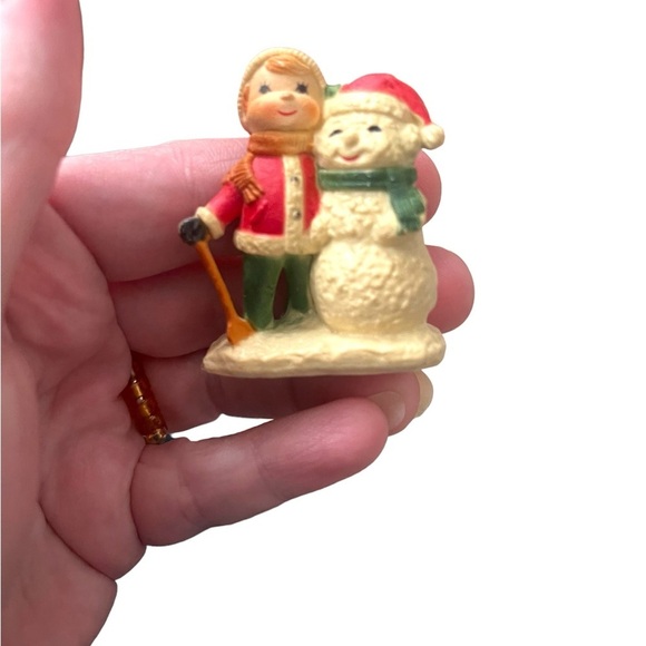 Other | Vintage Plastic Boy With Snowman 25 Made In Hong Kong | Poshmark